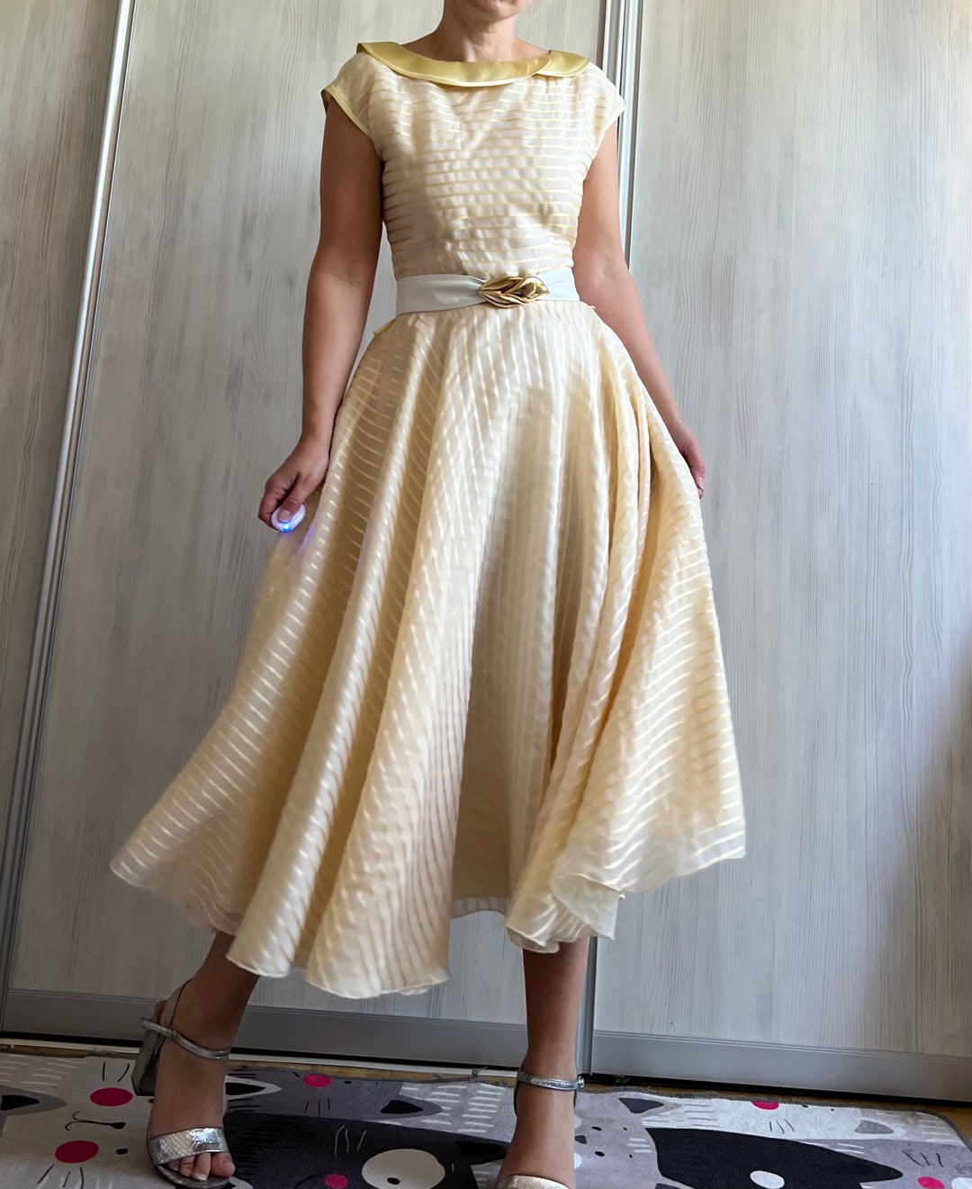 Vintage 50s Silk Sundress - Etsy