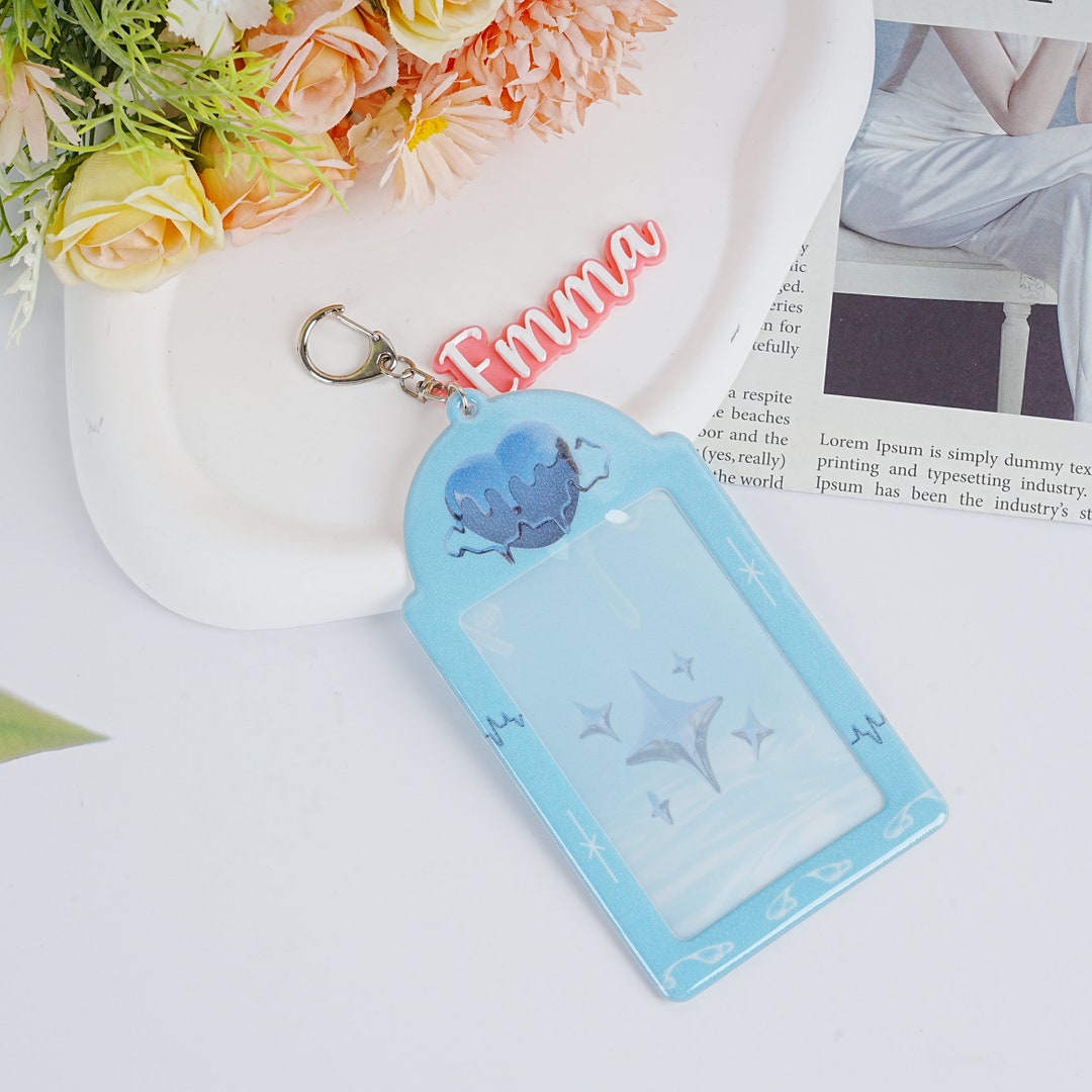 Blue Heart Photocard Holder, Custom Name Keychains, Polaroid Photos ...