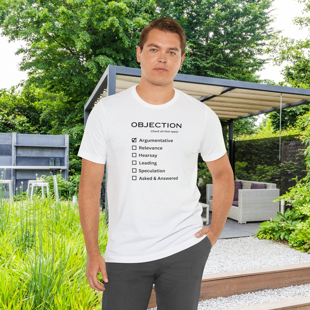 Objection Checklist - Short Sleeve T-shirt - Lawyer Gift | Law School ...