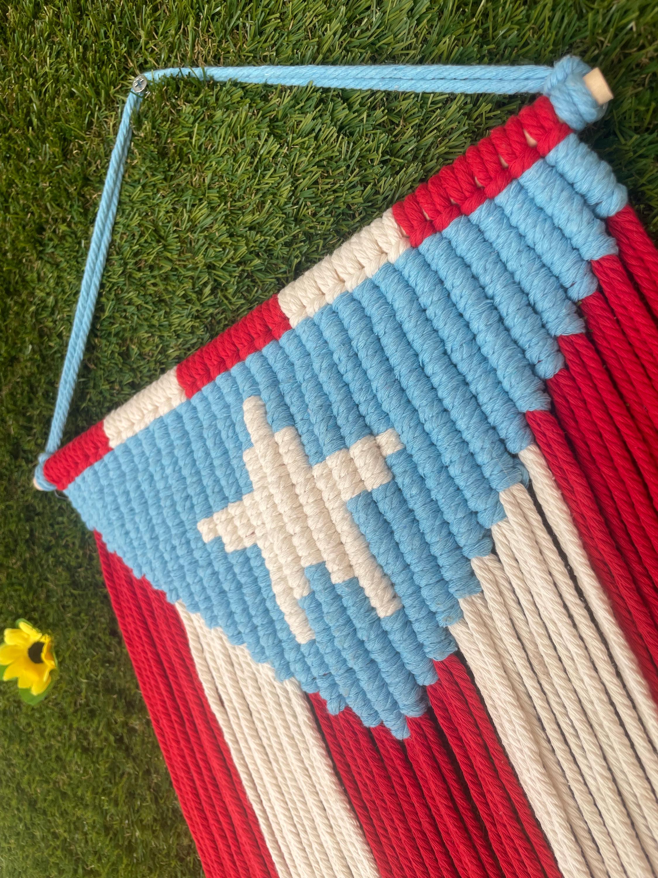Puerto Rico Flag Macrame, Wall Hanging Macrame, Macrame Decor, Puerto ...