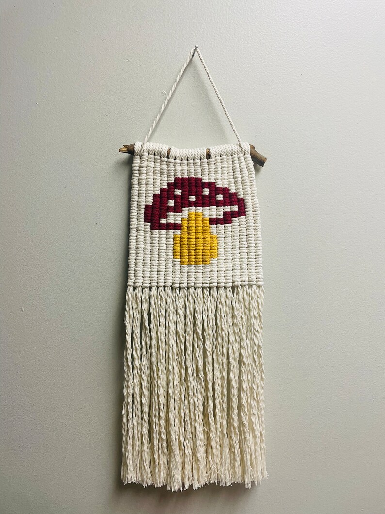 Flower and Mushroom Macrame Combo, Wall Hanging Macrame, Bohemian Decor ...