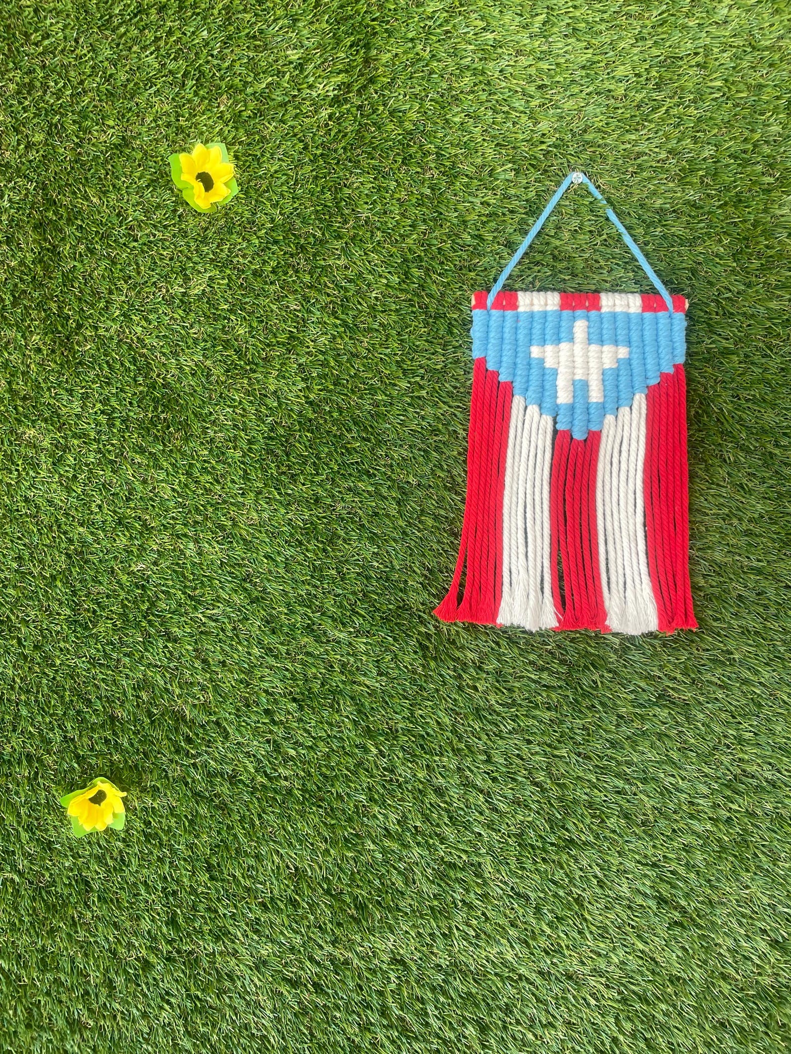 Puerto Rico Flag Macrame, Wall Hanging Macrame, Macrame Decor, Puerto ...