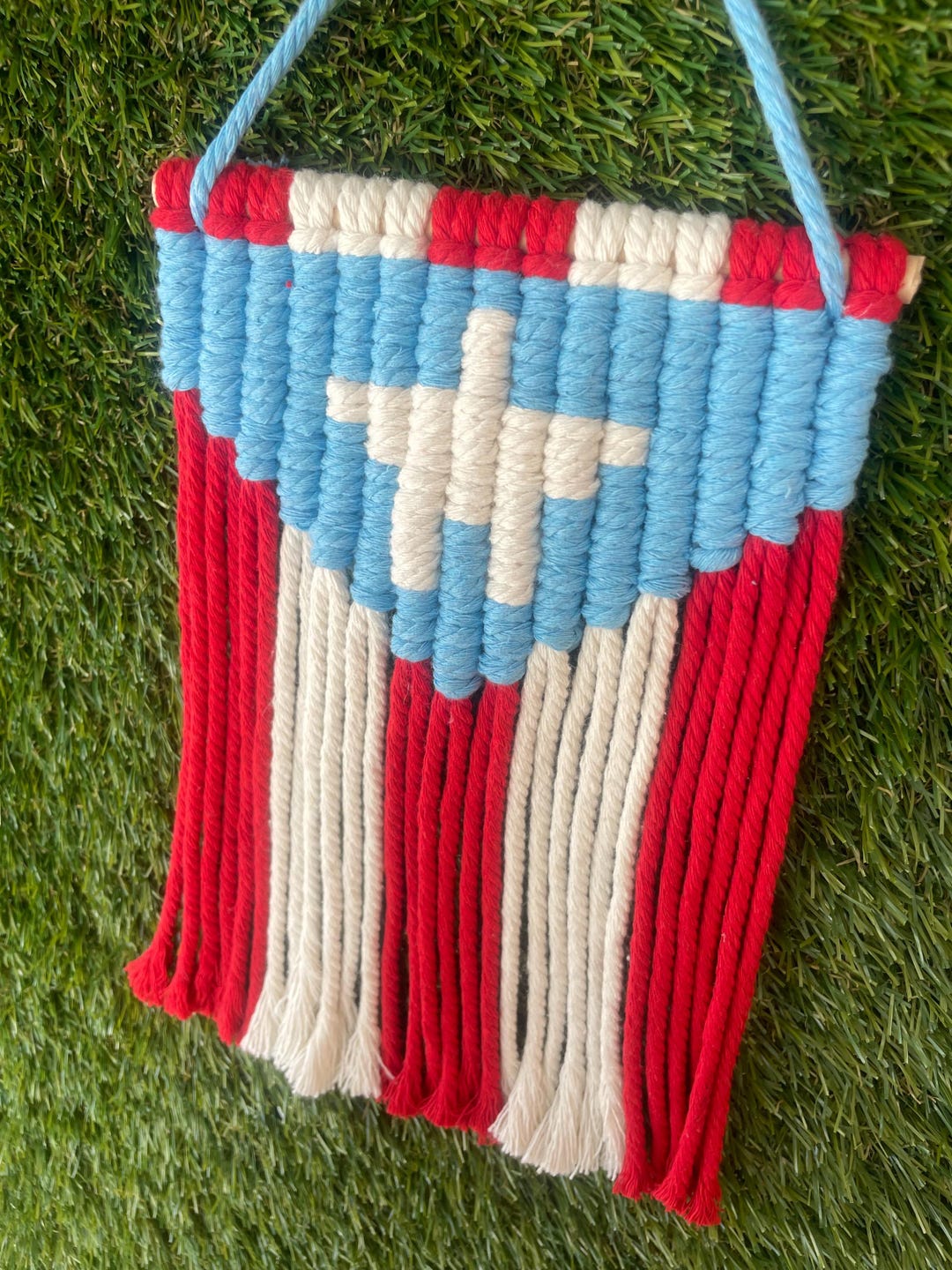 Puerto Rico Flag Macrame, Wall Hanging Macrame, Macrame Decor, Puerto ...