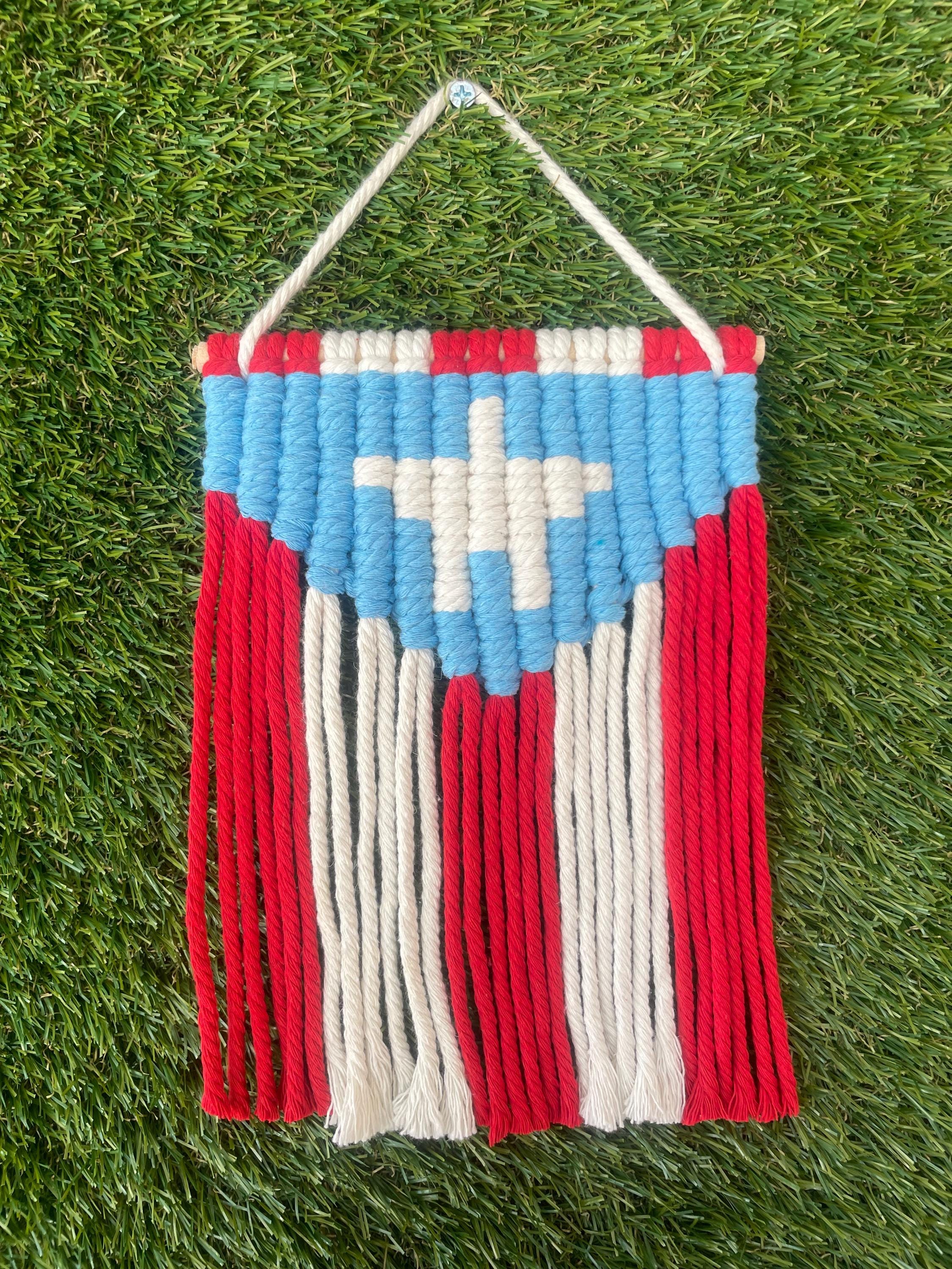 Puerto Rico Flag Macrame, Wall Hanging Macrame, Macrame Decor, Puerto ...