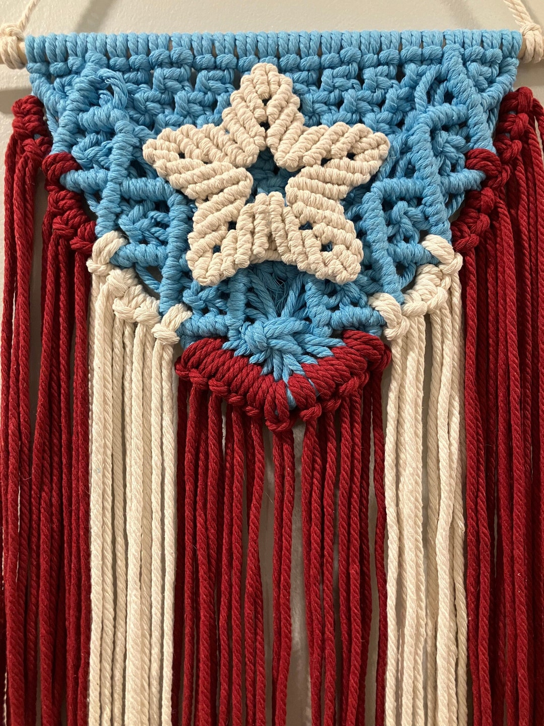 Puerto Rico Flag Macrame Wall Hanging Macrame Macrame Decor - Etsy