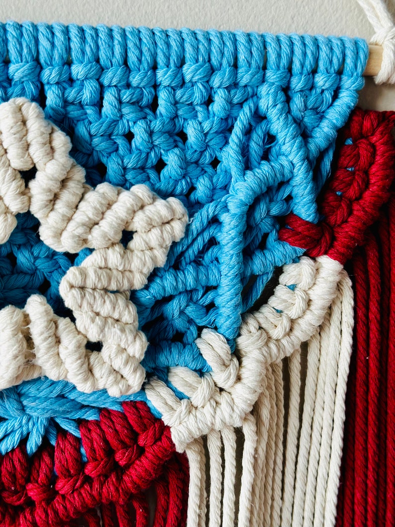 Puerto Rico Flag Macrame, Wall Hanging Macrame, Macrame Decor, Puerto ...