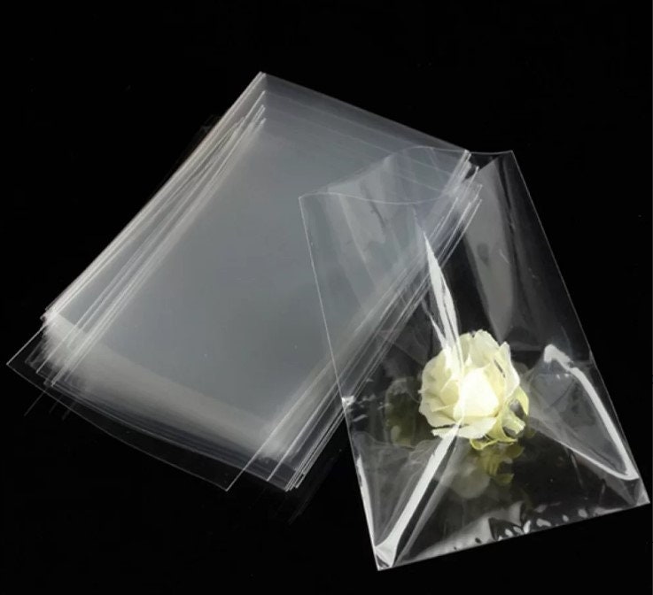 200PCS Clear Bags Transparent Open Top Plastic Bags for Party Favors ...