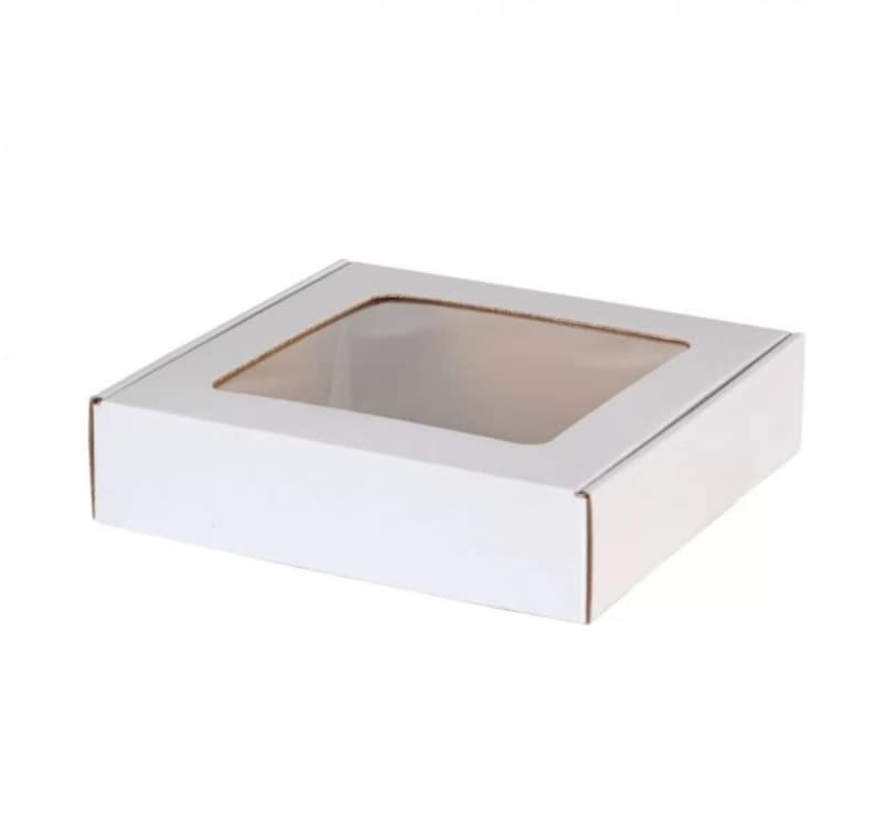 200*200*50mm White Folding Box With Window Gift Box White Cardboard ...