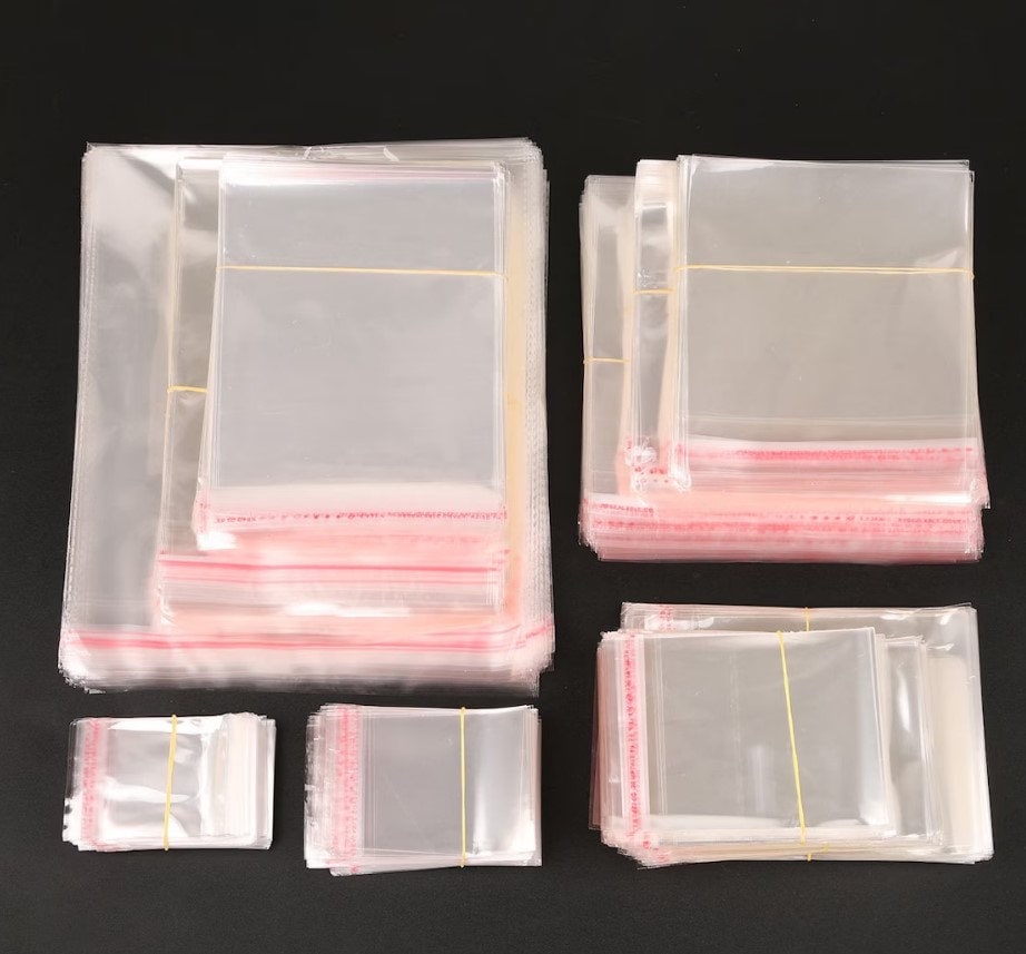 2OOPCS Clear Self Adhesive Seal Plastic Bags Transparent Resealable ...