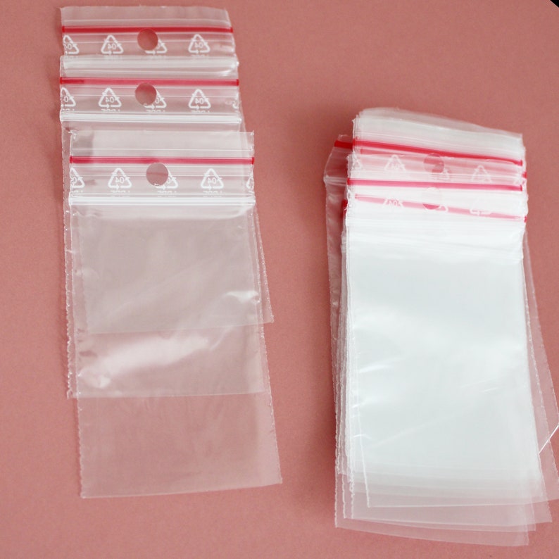 100pcs Clear Plastic Bags Transparent Zipper Plastic Bags Storage ...
