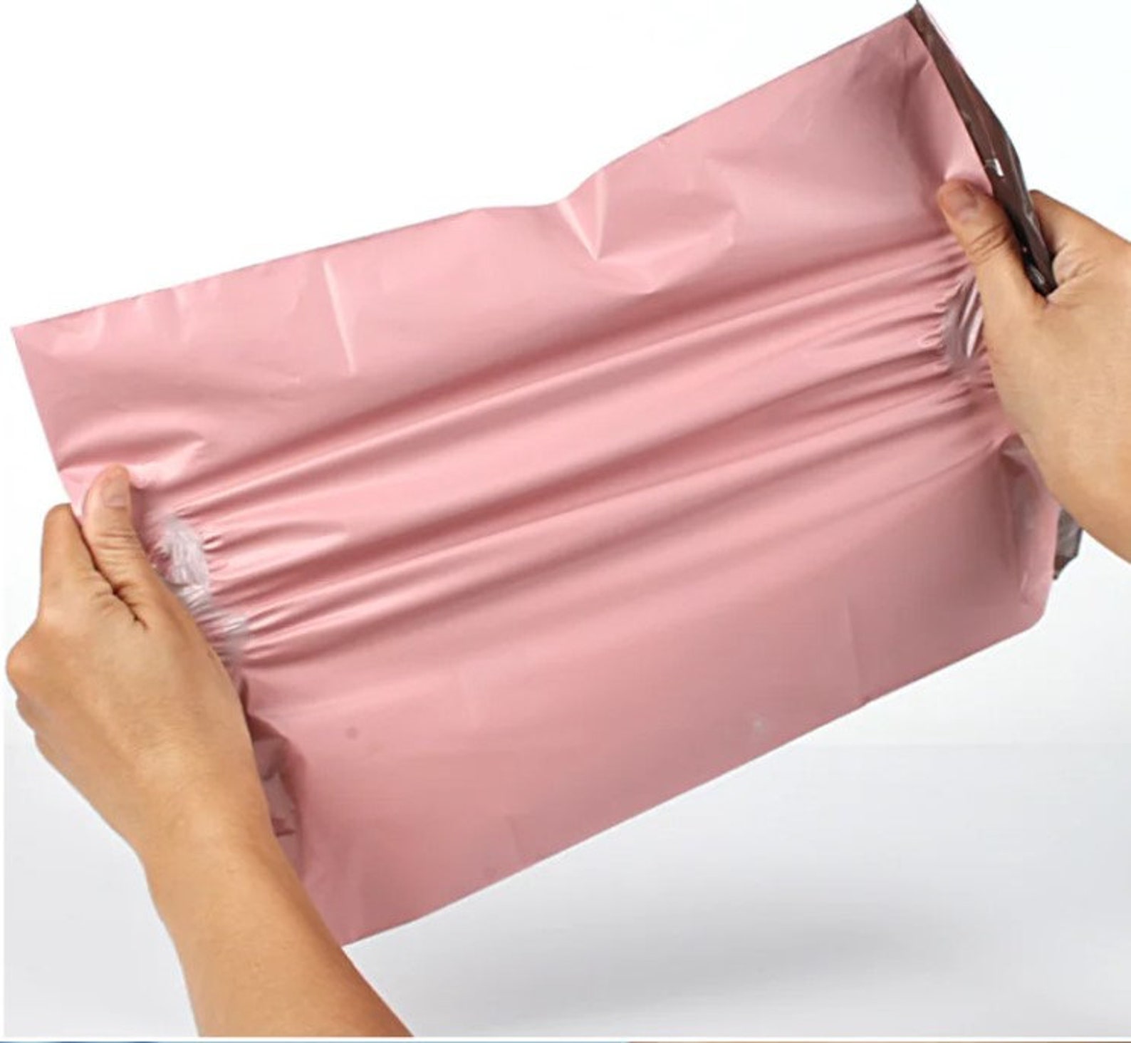 100PCS Pink Poly Mailers With Handles Packaging Bags With Self Sealing ...