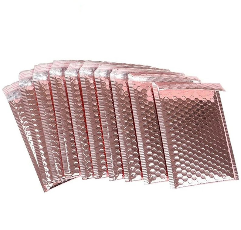 Rose Gold Bubble Mailers 6x10, Metallic Padded Shipping Envelopes, Cute ...