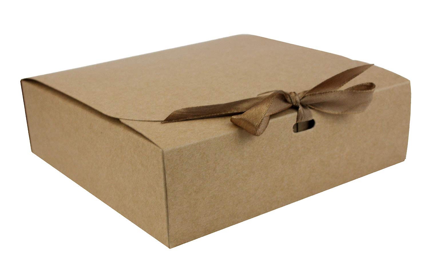 12 Pcs Brown Square Shaped Presentation Gift Box With Ribbon, Easy ...