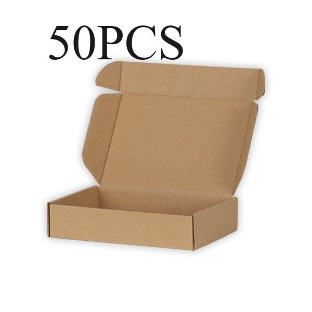 50PCS Brown Kraft Carton Box, Size SML, Cardboard Box, Gift Box Folding ...