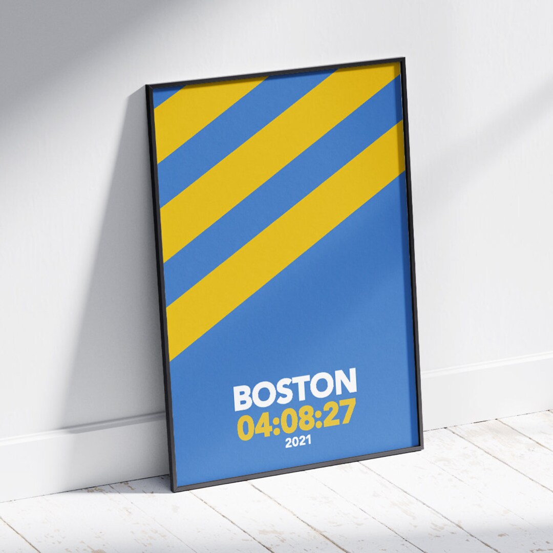 Personalised Boston Marathon Finish Time Poster A2 & A3 World Major ...