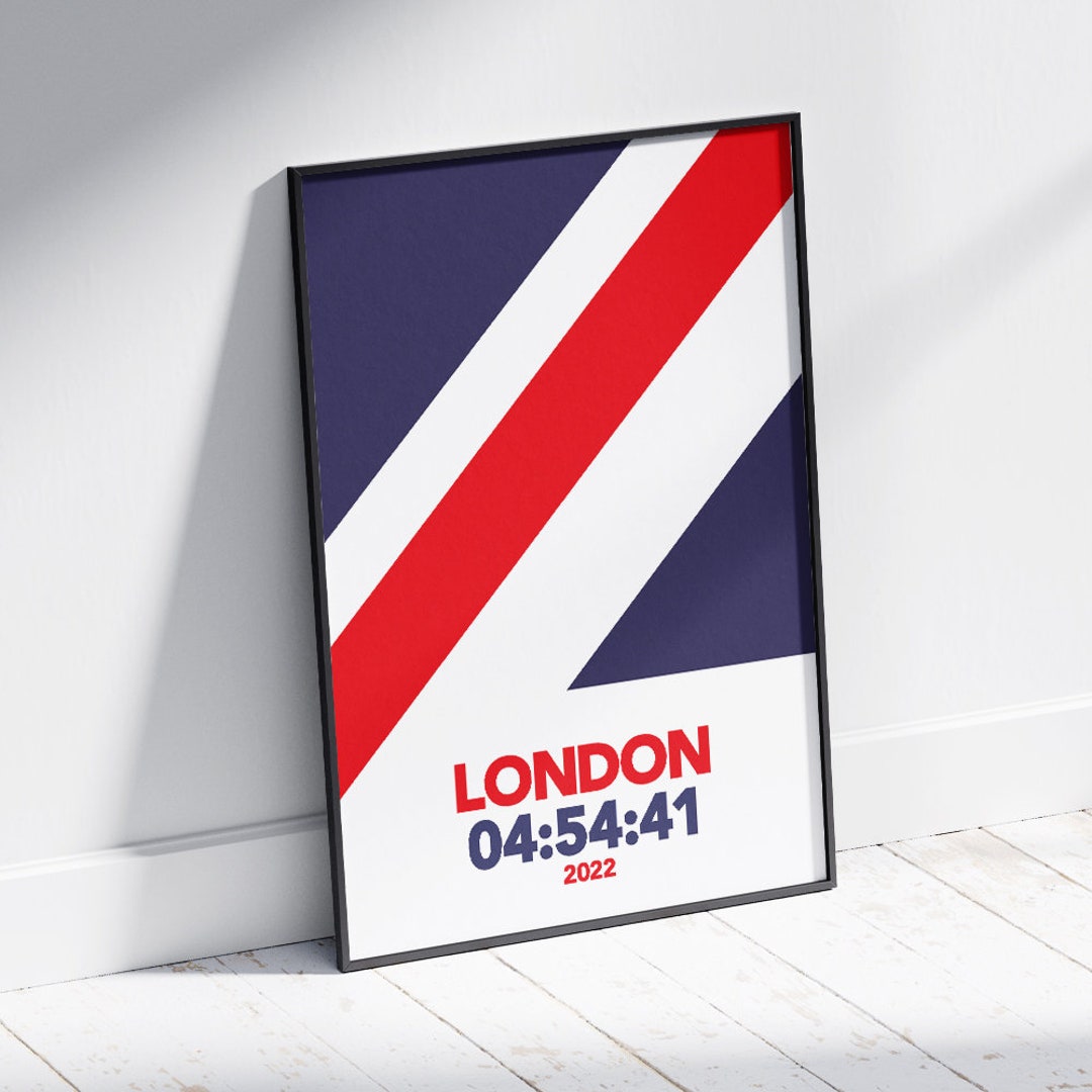 Personalised London Marathon Finish Time Poster A2 & A3 World Major ...
