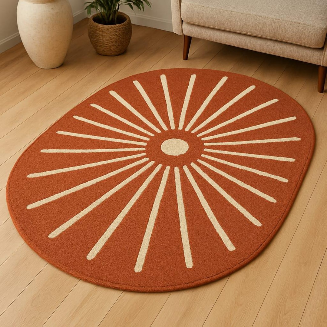Hand Tufted Terracotta Sunburst Design Beautiful Rugs Trending Hand ...