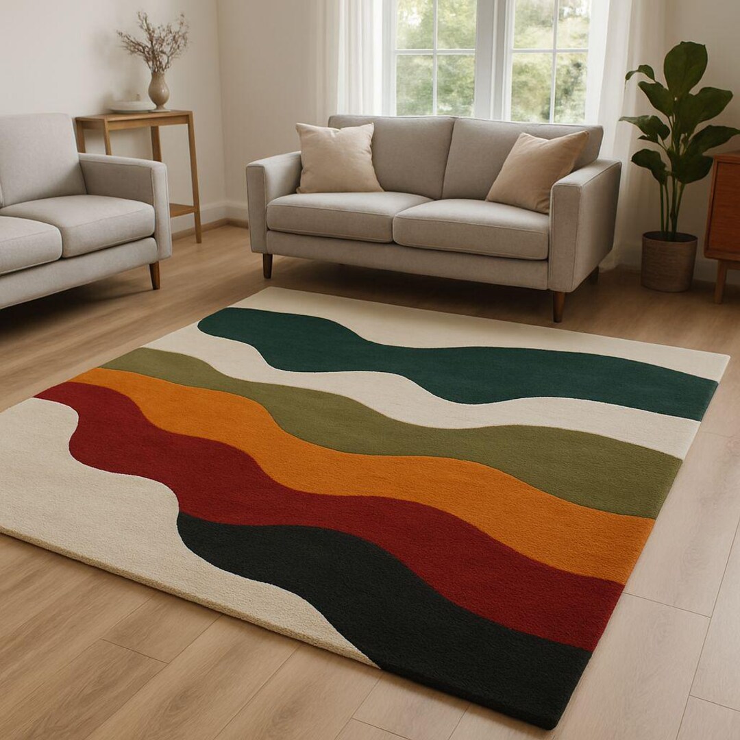 Hand-tufted Wool Rug: Rambo Color, Modern Home Decor - Etsy