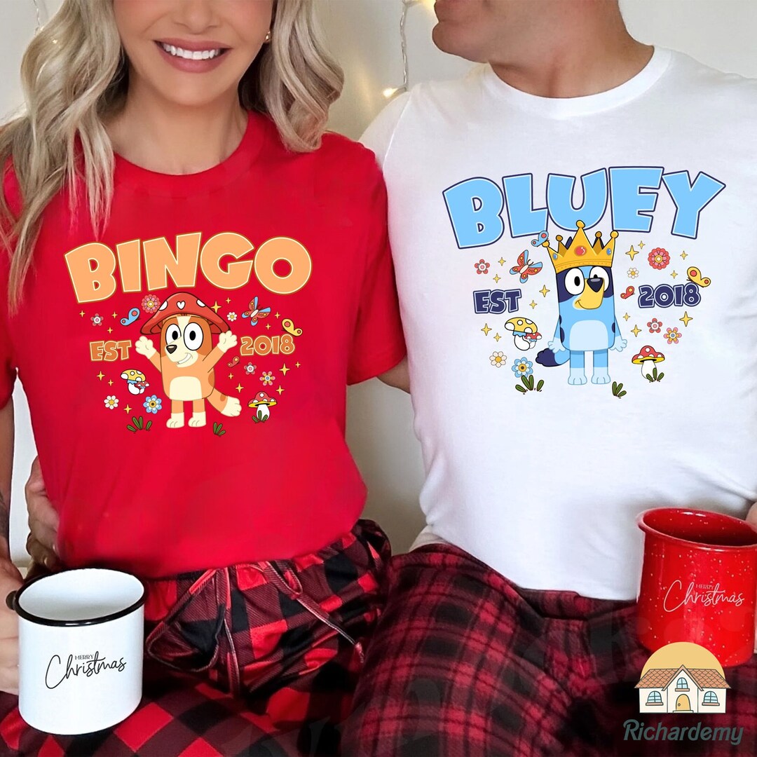 Bluey Shirts Bluey Matching Tees Bluey Tv Show Custom - Etsy