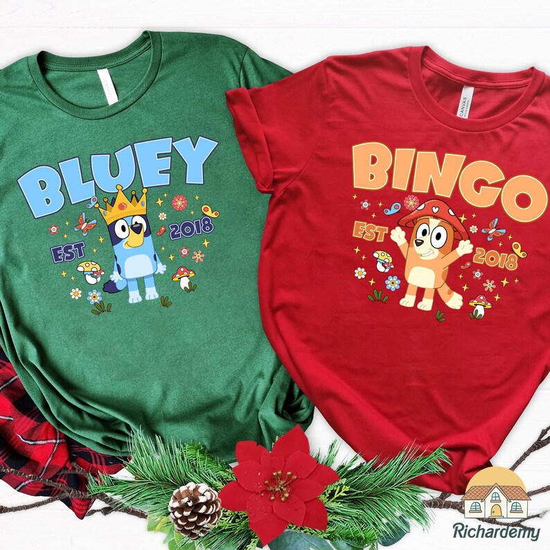 Bluey Shirts Bluey Matching Tees Bluey Tv Show Custom - Etsy