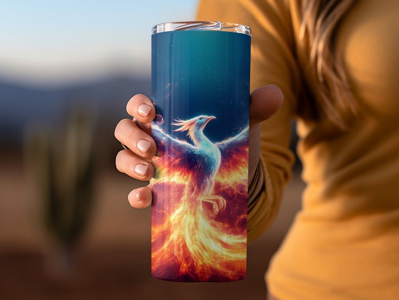 Tumbler Wrap Phoenix Rising From the Ashes 20 Oz Skinny Tumbler ...