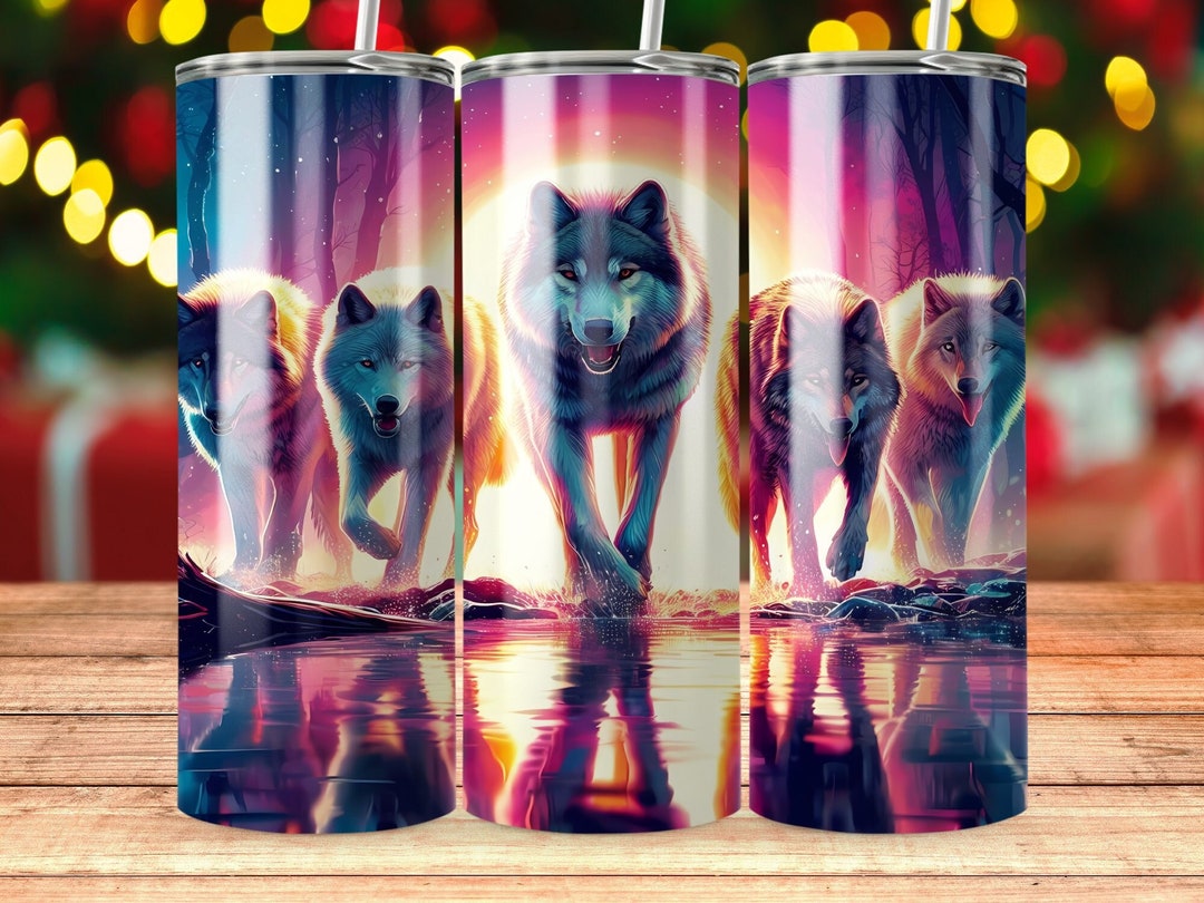 Wolfpack Reflection Tumbler Wrap: 20 Oz Skinny Sublimation Design ...