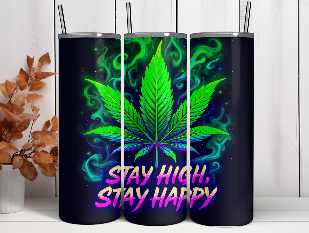 Weed Tumbler Wrap, Marijuana Sublimation Design (20oz Skinny) (digital ...