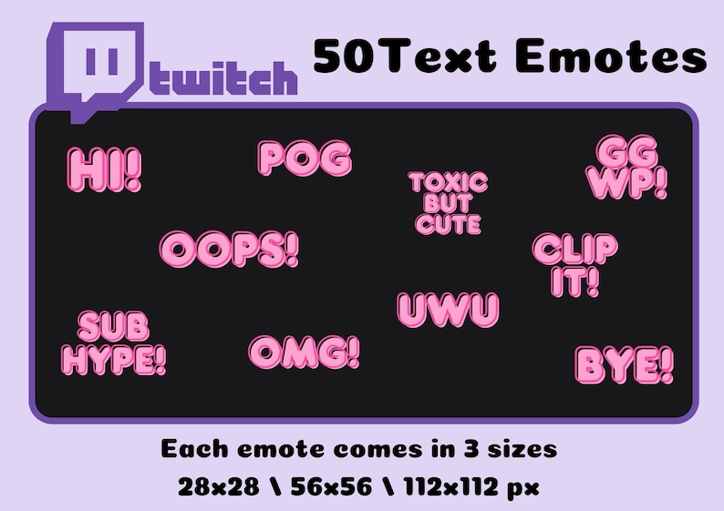 50 Text Emote Twitch Text Emotes Twitch Emote Discord - Etsy