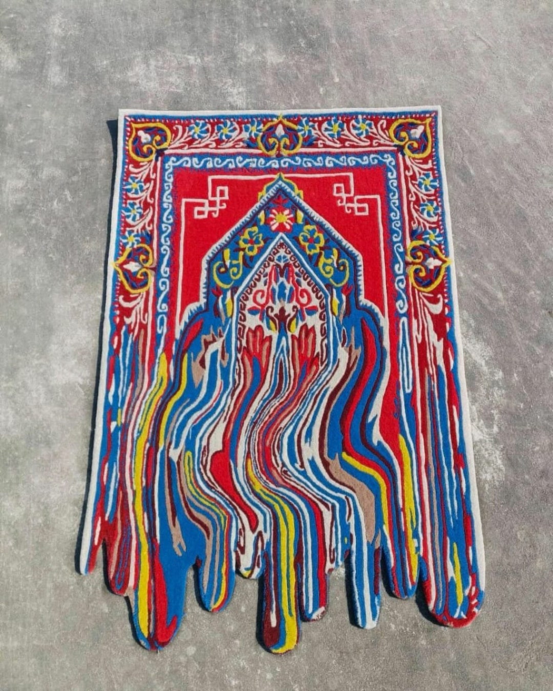 Red Melting Hand Tufted Persian Modern Wool Rug Designer Melting Carpet ...