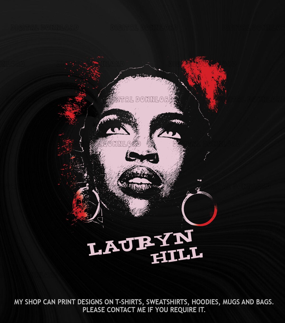 Lauryn Hill png, Vintage Lauryn Hill png, Música pop rock png, Regalo ...
