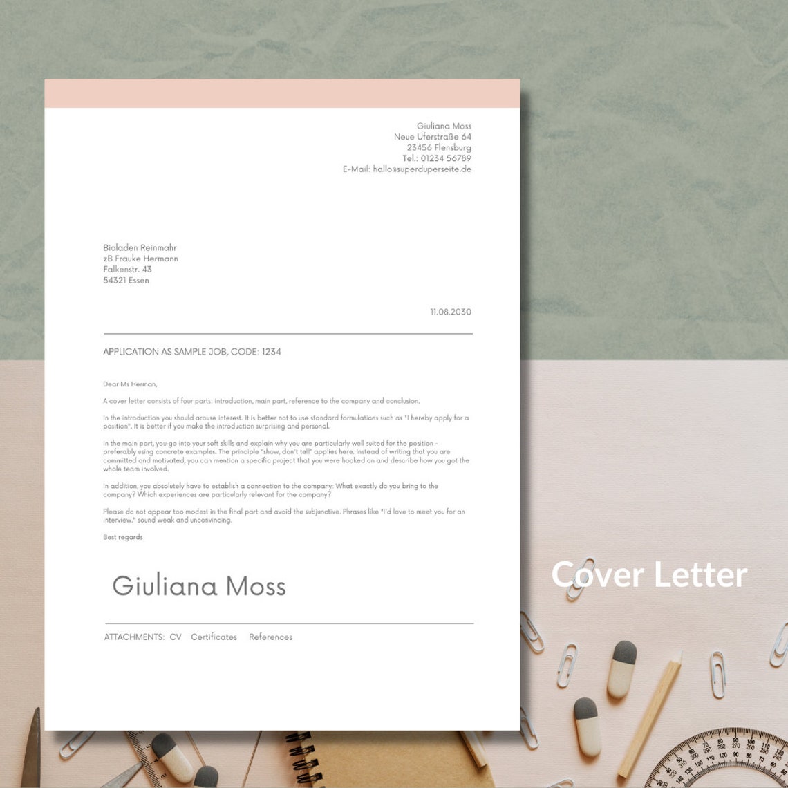 Minimalist Resume Template Rose - Editable CV Template - Instant ...