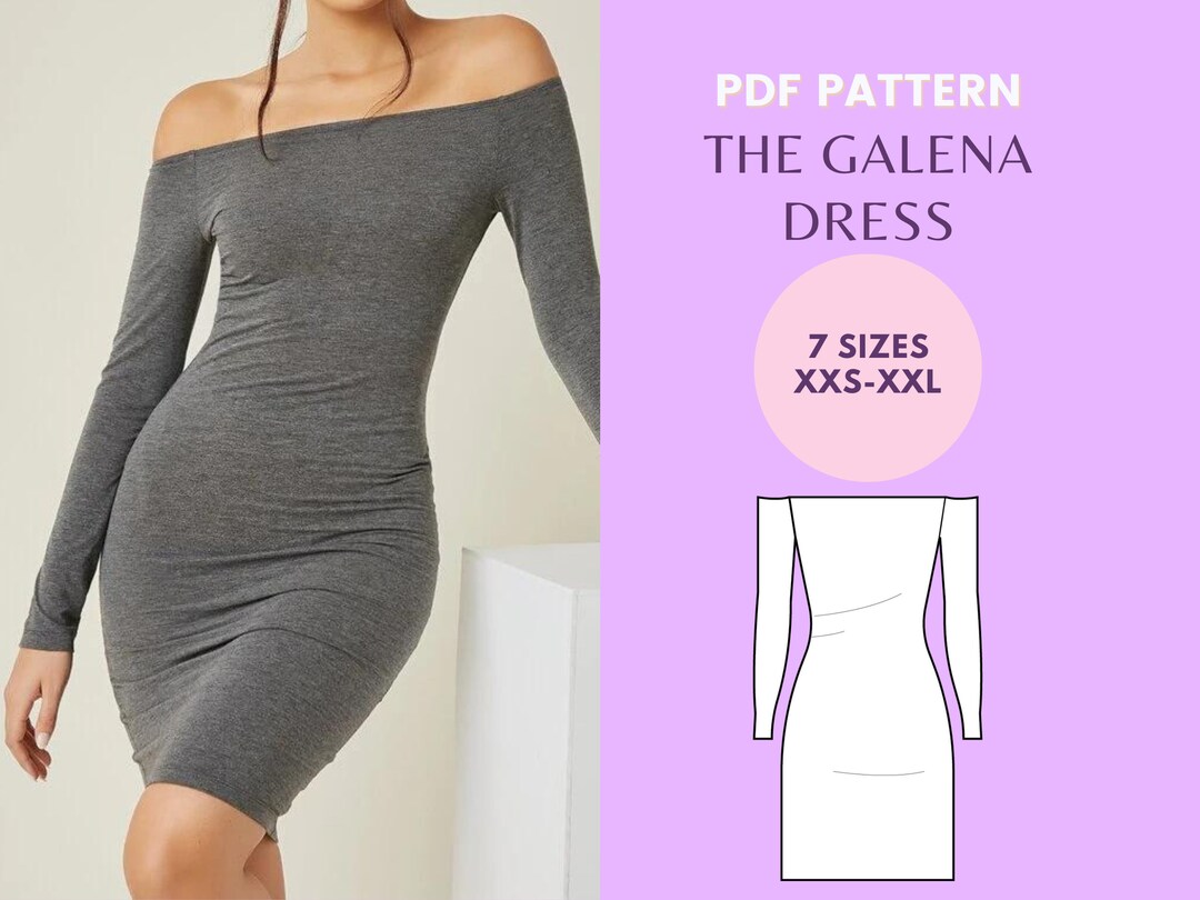 Bodycon off Shoulder Dress Pattern Women's Dress Pattern Short/mini ...