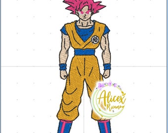 Goku Inspired Anime Embroidery File for Left Chest Dragon Ball Z ...