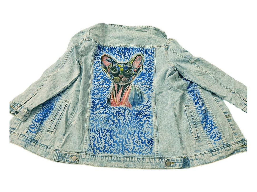 Custom Hand Painted Denim Jacket | S Size (EU36) | Custom Denim Jacket ...