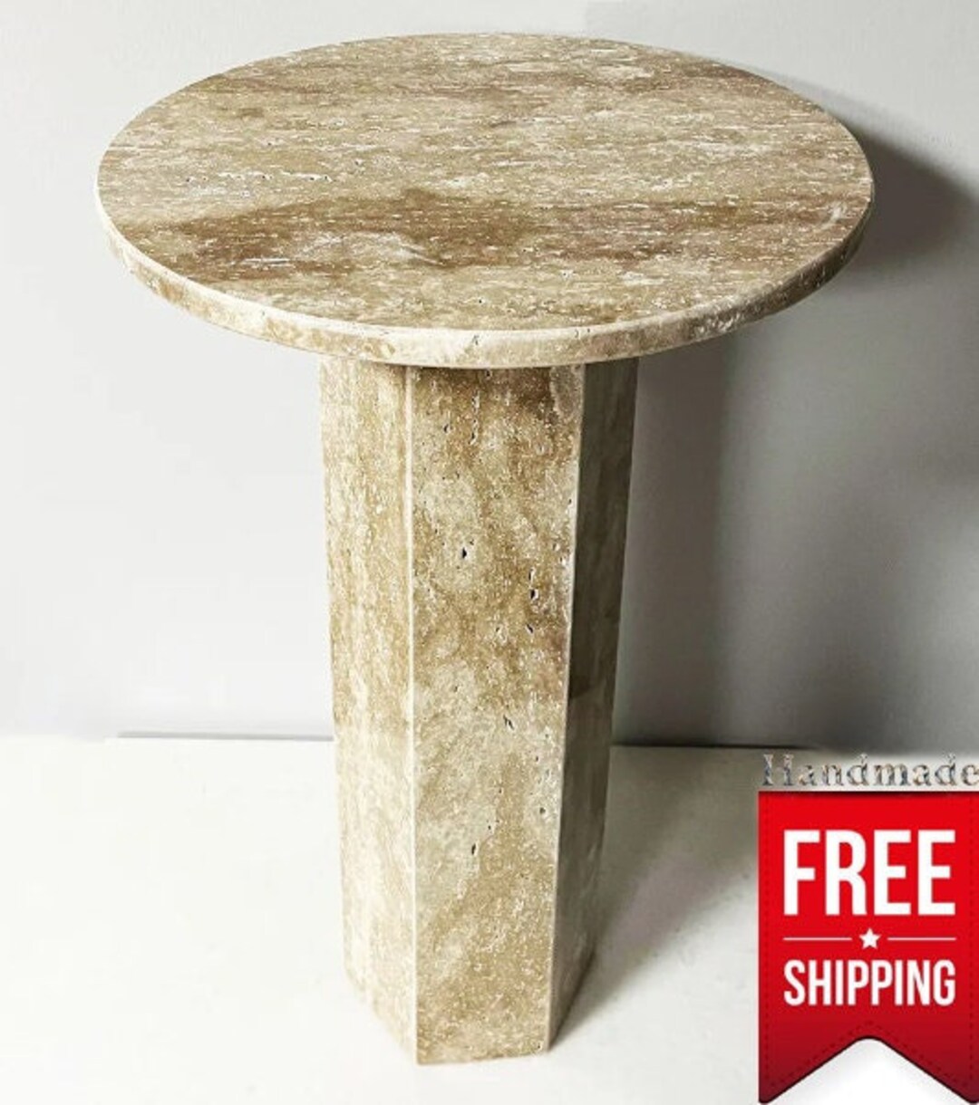 Small Marble Coffee Table – Travertine Console Table | Round Bedside ...