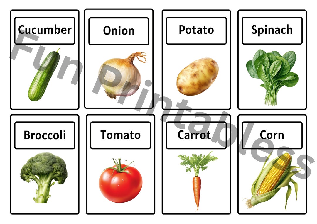 VEGETABLES • 13 Editable Montessori Cards • Preschoolers, Homeschoolers ...