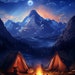 Tent With a Campfire Art Mockup Printable Images Downloadable Picture ...