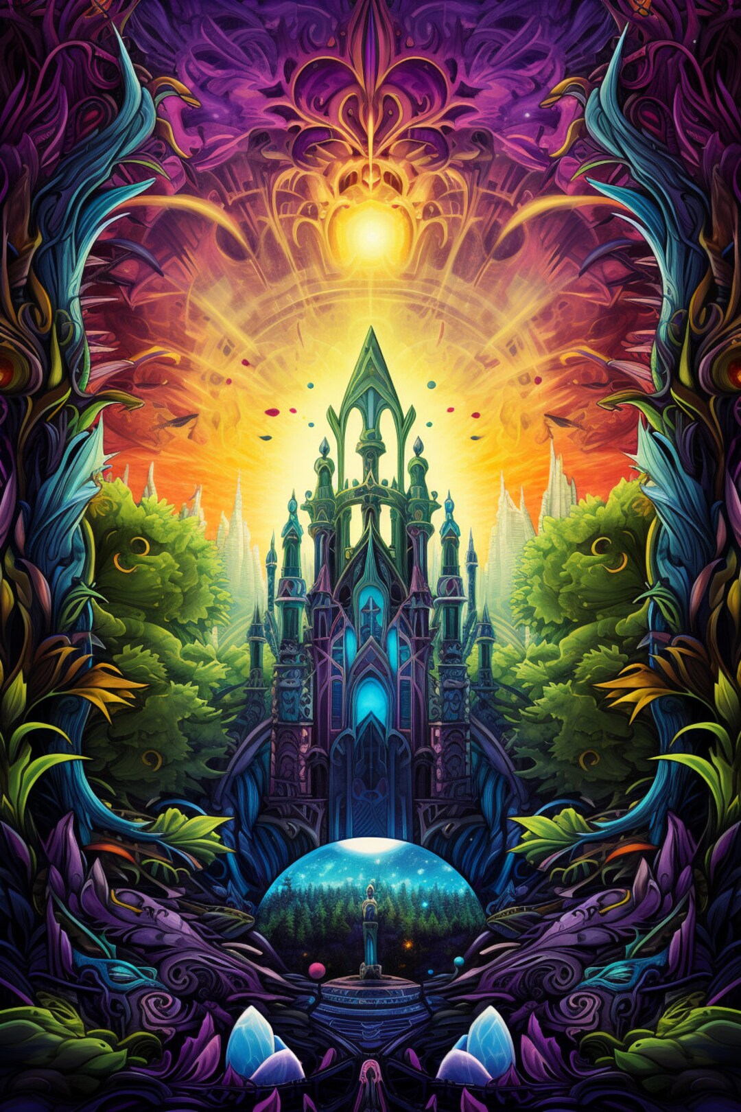 Kaleidoscope Kingdom Gate Art Mockup Printable Images Downloadable Picture Frame Wall Art ...