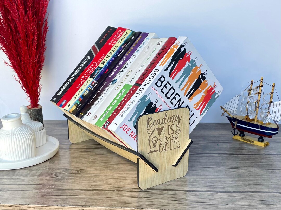 Table Top Book Shelf, Free Standing Bookcase, Home Office Decor, Small ...