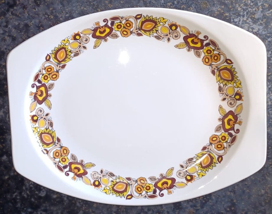 J&G Meakin Studio Bali Pattern 70s Rectangular Serving Plate 12 Retro ...
