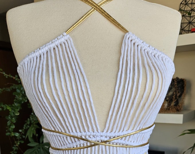 Festival Outfit, White Macrame Dress,rave Outfit, Burning Man, Macrame ...