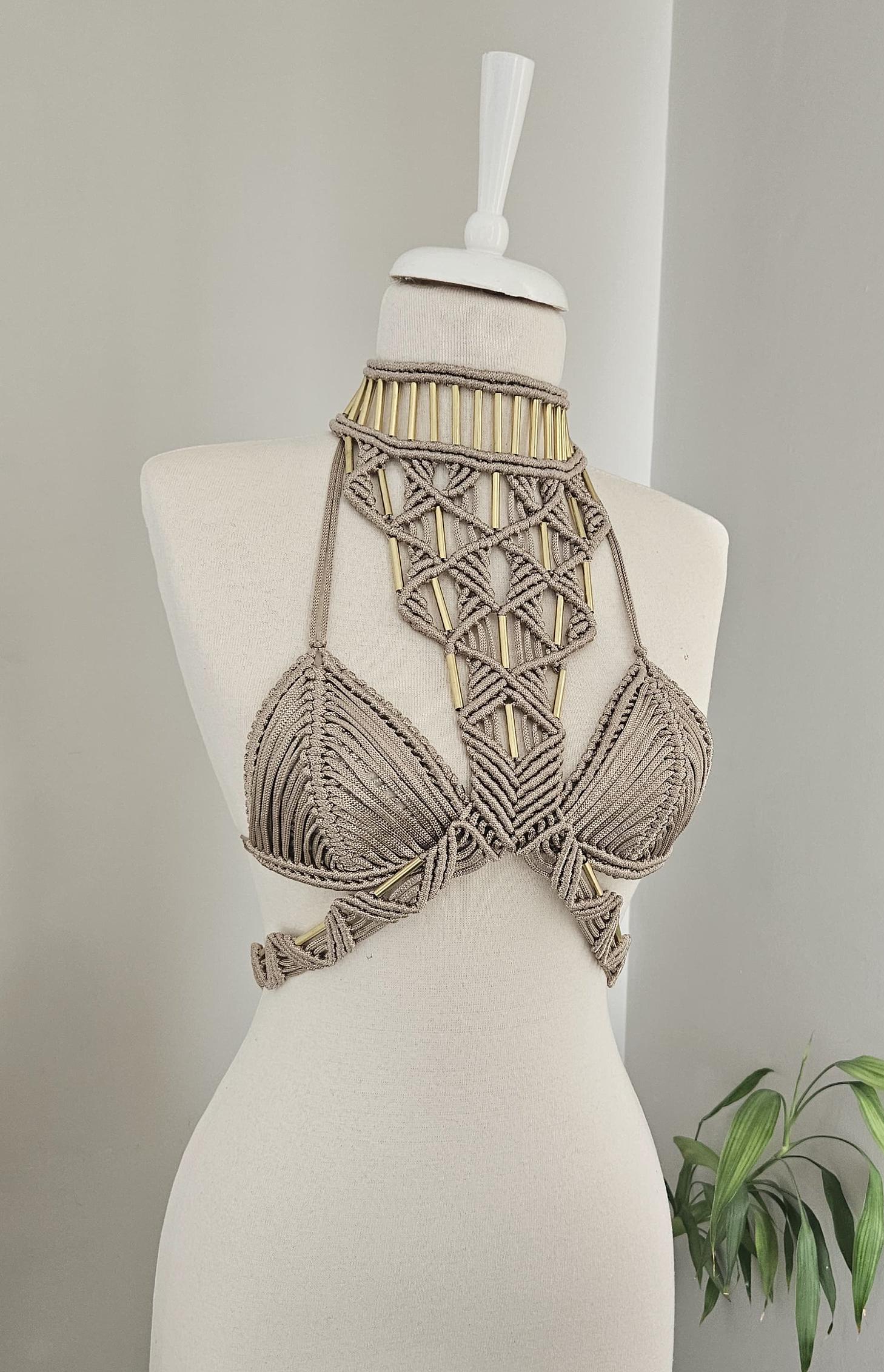 Macrame Bralette & Top. Festival Set, Rave Outfit, Festival Outfit, Festival Top, Burning Man ...