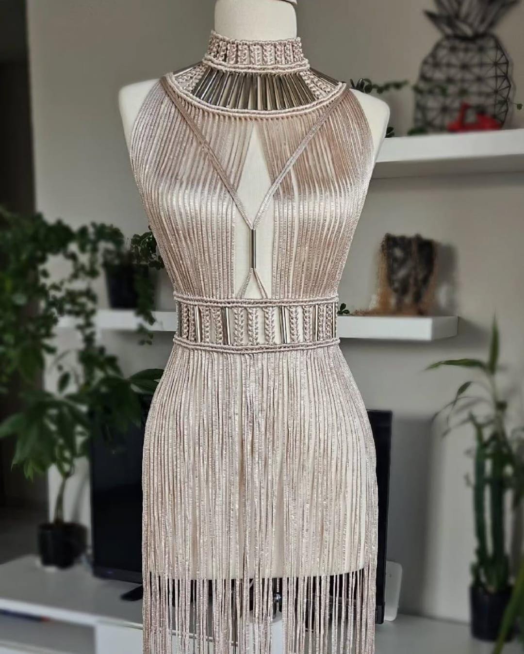 Boho Macrame Dress, Handmade Festival Outfit, Burning Man Look, Goddess ...