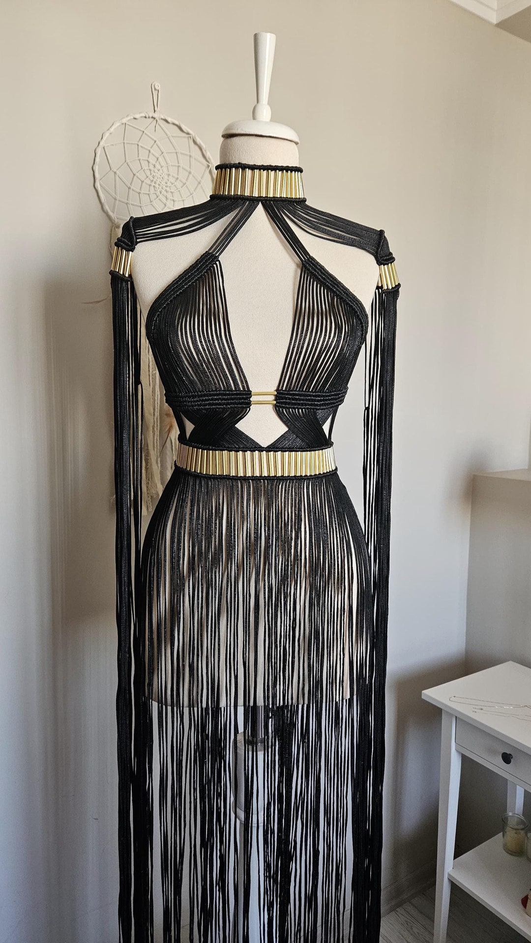 Festival Outfit,macrame Dress,rave Outfit,cleopatra Costume,greek ...