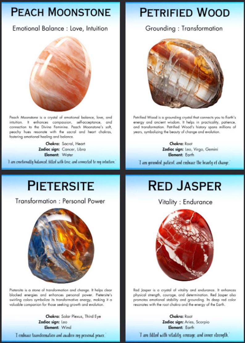 80 Printable Crystal Meaning Cards for Transformation and Empowerment ...
