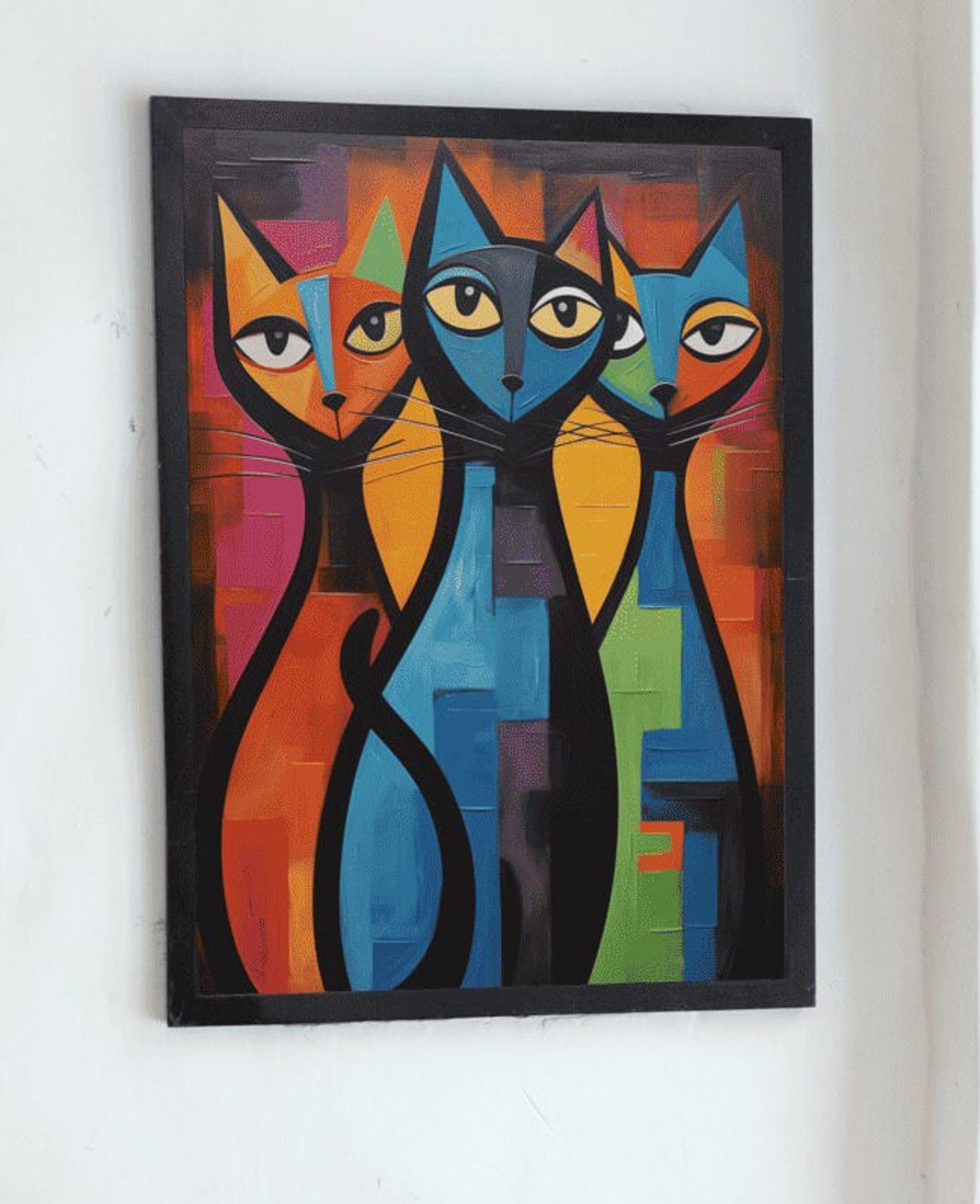 Cat Art Print Abstract Printable Art Printable Gift Digital Art Home ...