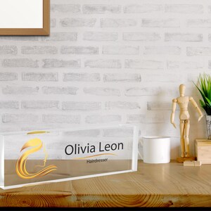 Hairdresser Desk Name Plate, Hair Salon Name Plate, Acrylic Name Plate ...