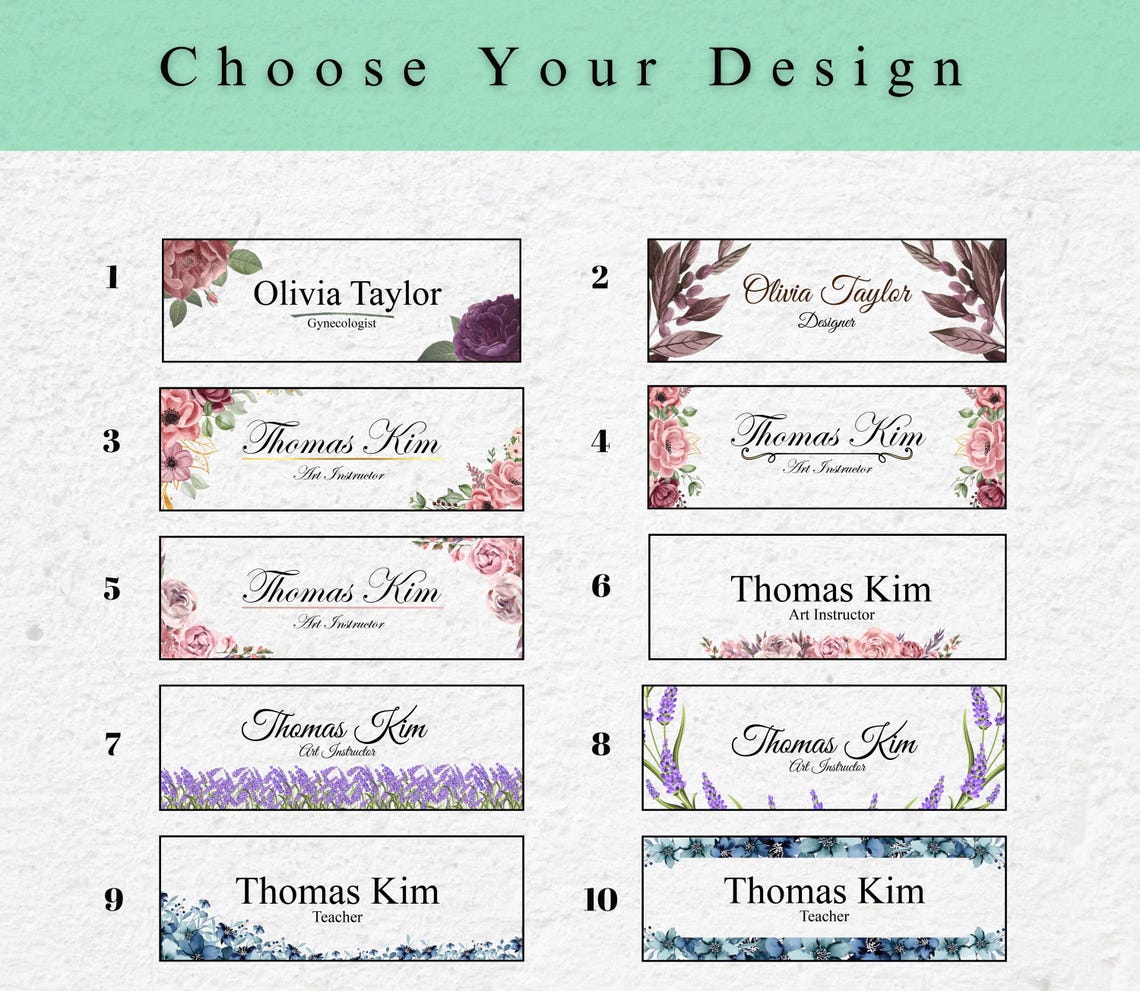 Purple Flowers Name Plate, Custom Name Plate, Personalized Sing, Office ...