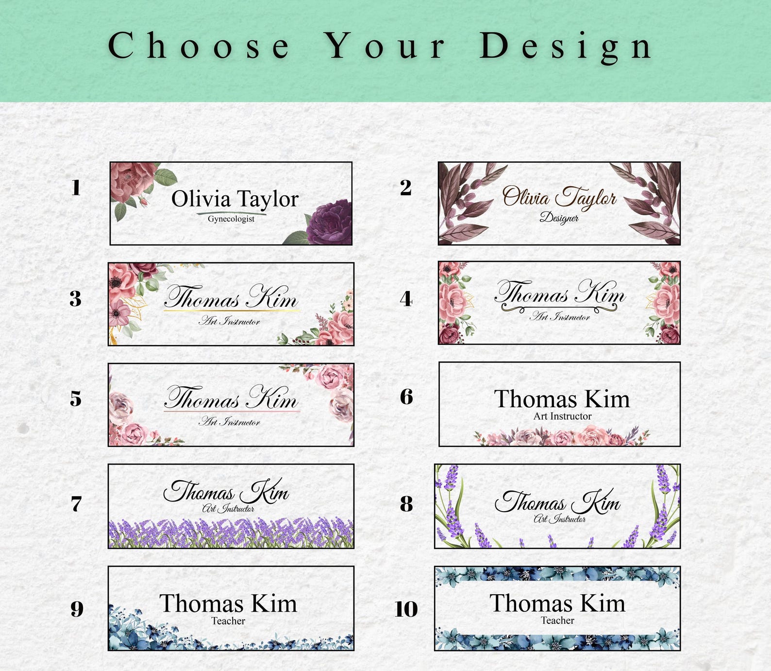 Purple Flowers Name Plate, Custom Name Plate, Personalized Sing, Office ...