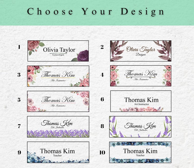 Purple Flowers Name Plate, Custom Name Plate, Personalized Sing, Office ...